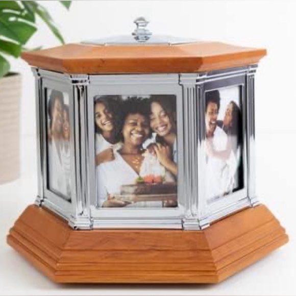 Other | Lenox Wood And Silver 36 Rotating 4 X 6 Picture Frame Box 10 X ...